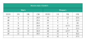 prada size chart – Ganebet Store